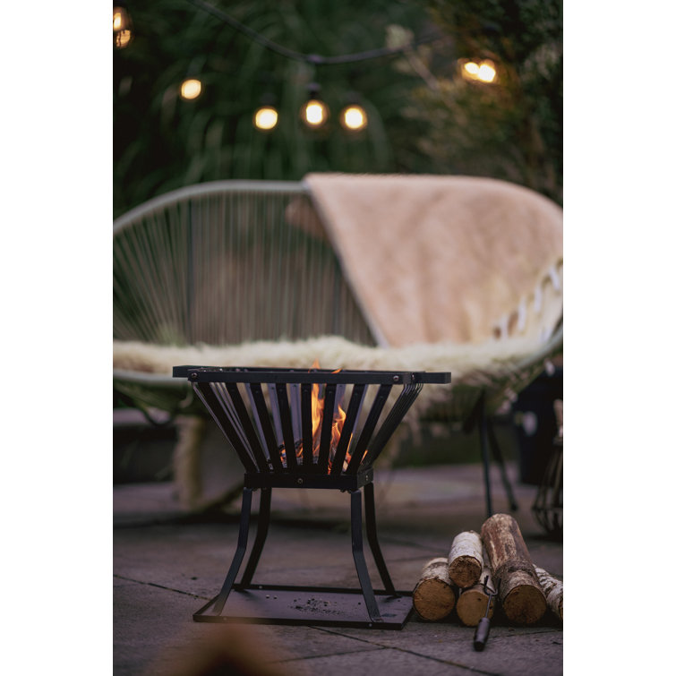 Dakota Fields Bosada 51.5cm x Novelty Steel Fire Pit Log Grate | Wayfair.co.uk